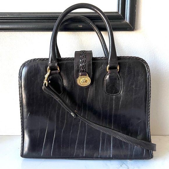 Brahmin | Bags | Vintage Brahmin Shiny Leather Crossbody Bag Black ...